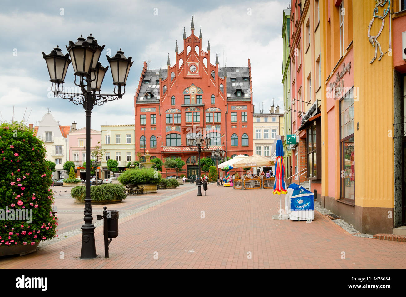 Town hall (1904) on Old Market Square. Chojnice (ger.: Konitz ...