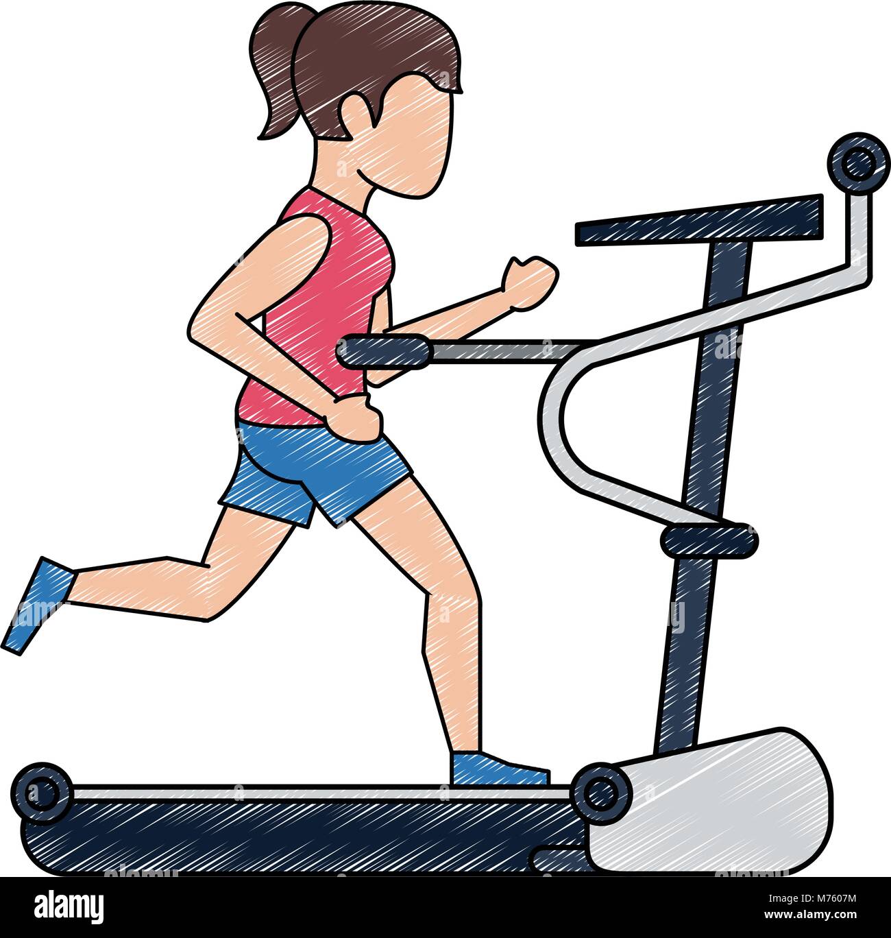 Walking machine gym equipment vector illustration graphic design Stock ...