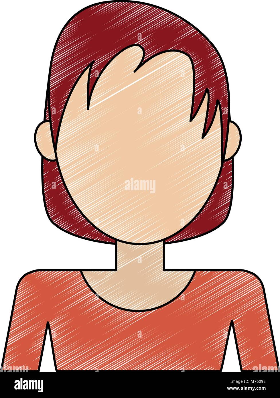 Woman faceless profile vector illustration graphic design Stock Vector ...