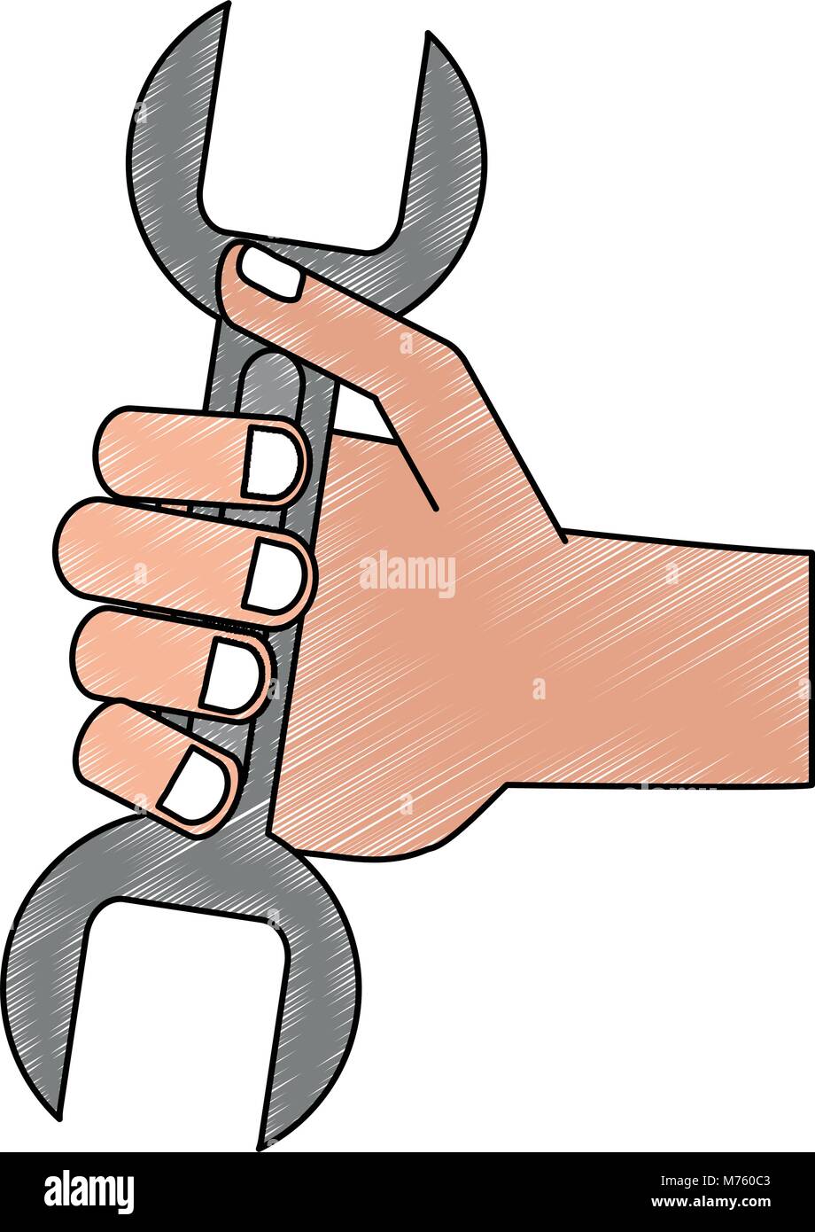 Hand with wrench vector illustration graphic design Stock Vector Image ...