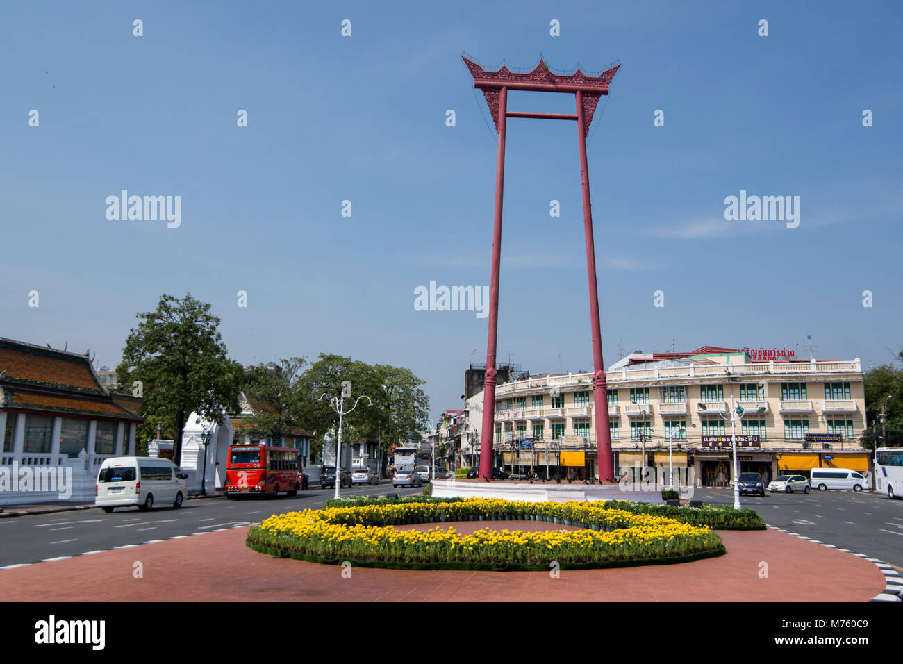 the Sao Ching cha gate in Banglamphu in the city of Bangkok in Thailand ...