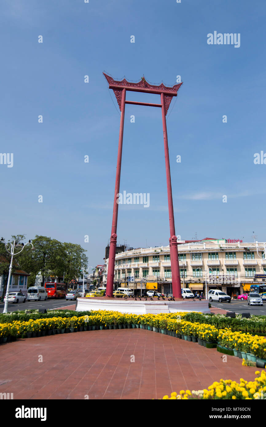 the Sao Ching cha gate in Banglamphu in the city of Bangkok in Thailand ...
