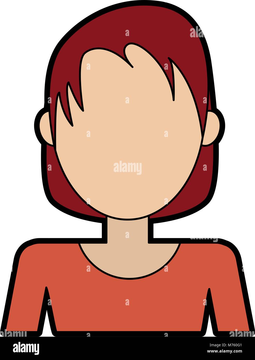 Woman faceless profile vector illustration graphic design Stock Vector ...