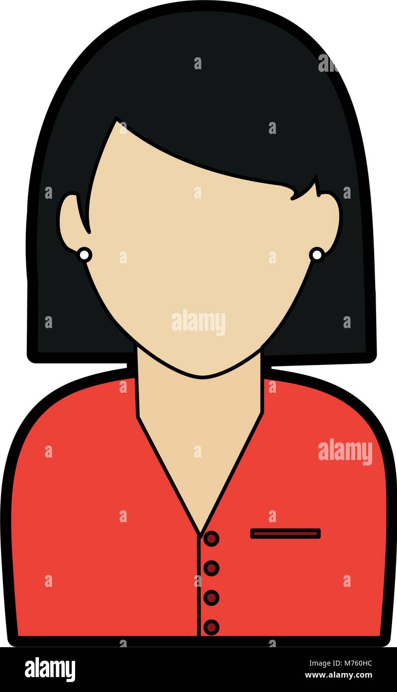 Woman faceless profile vector illustration graphic design Stock Vector ...