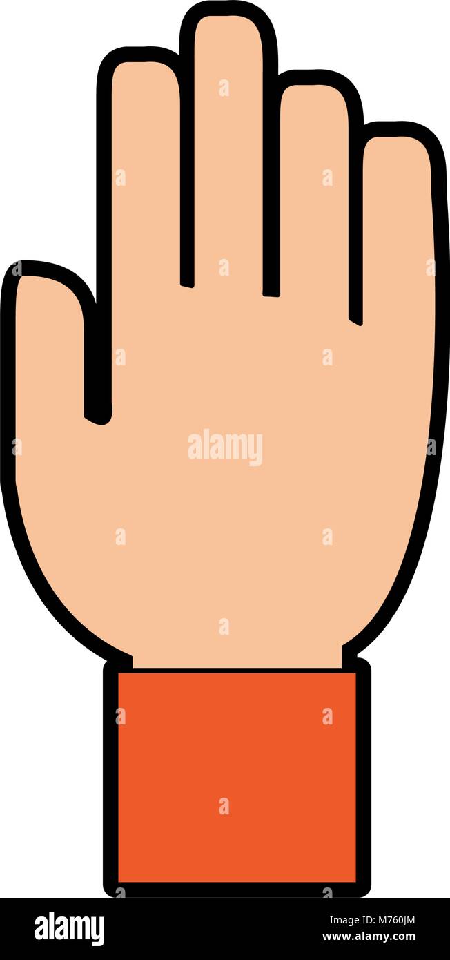 Hand with palm open vector illustration graphic design Stock Vector ...