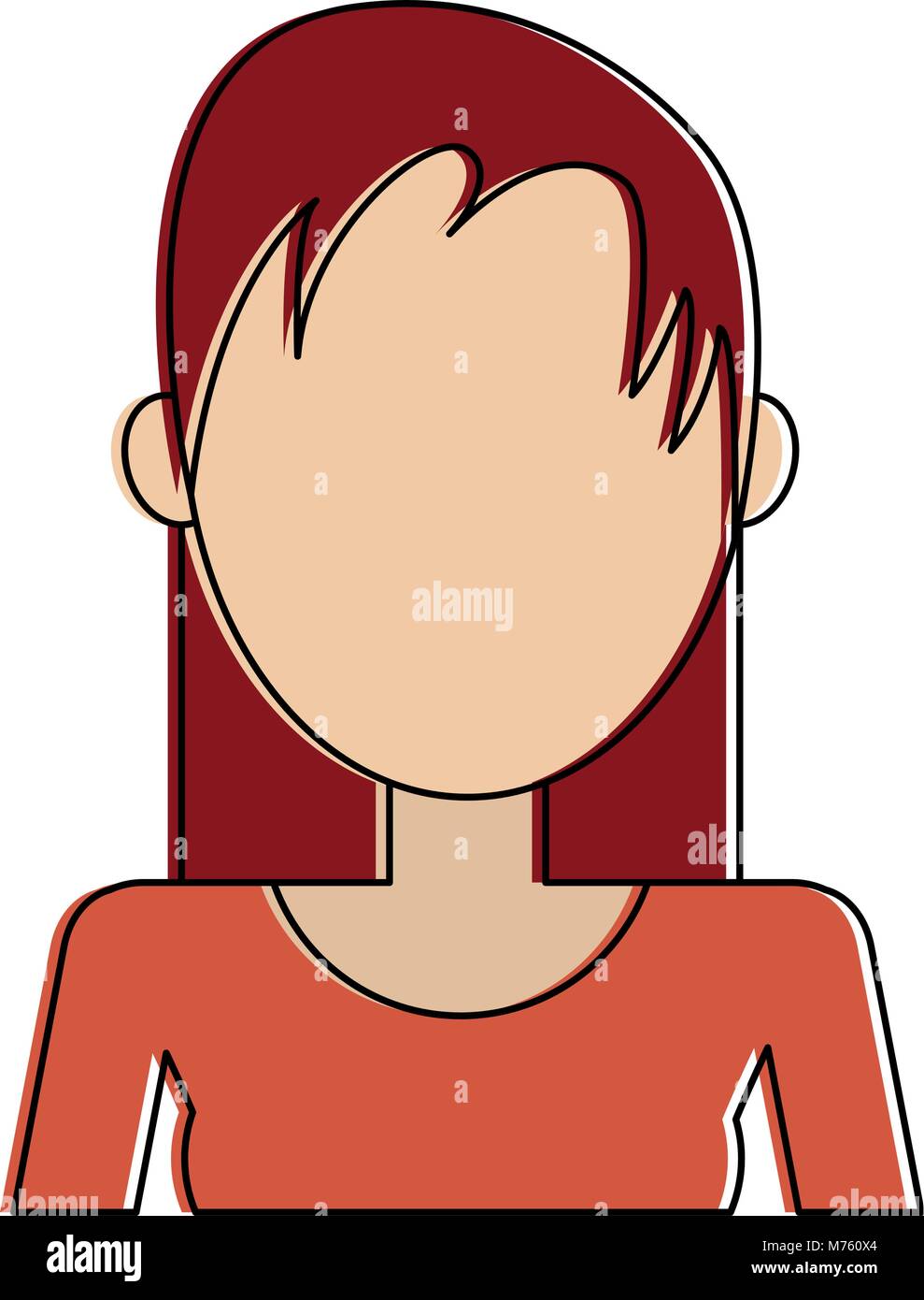 Woman faceless profile vector illustration graphic design Stock Vector ...