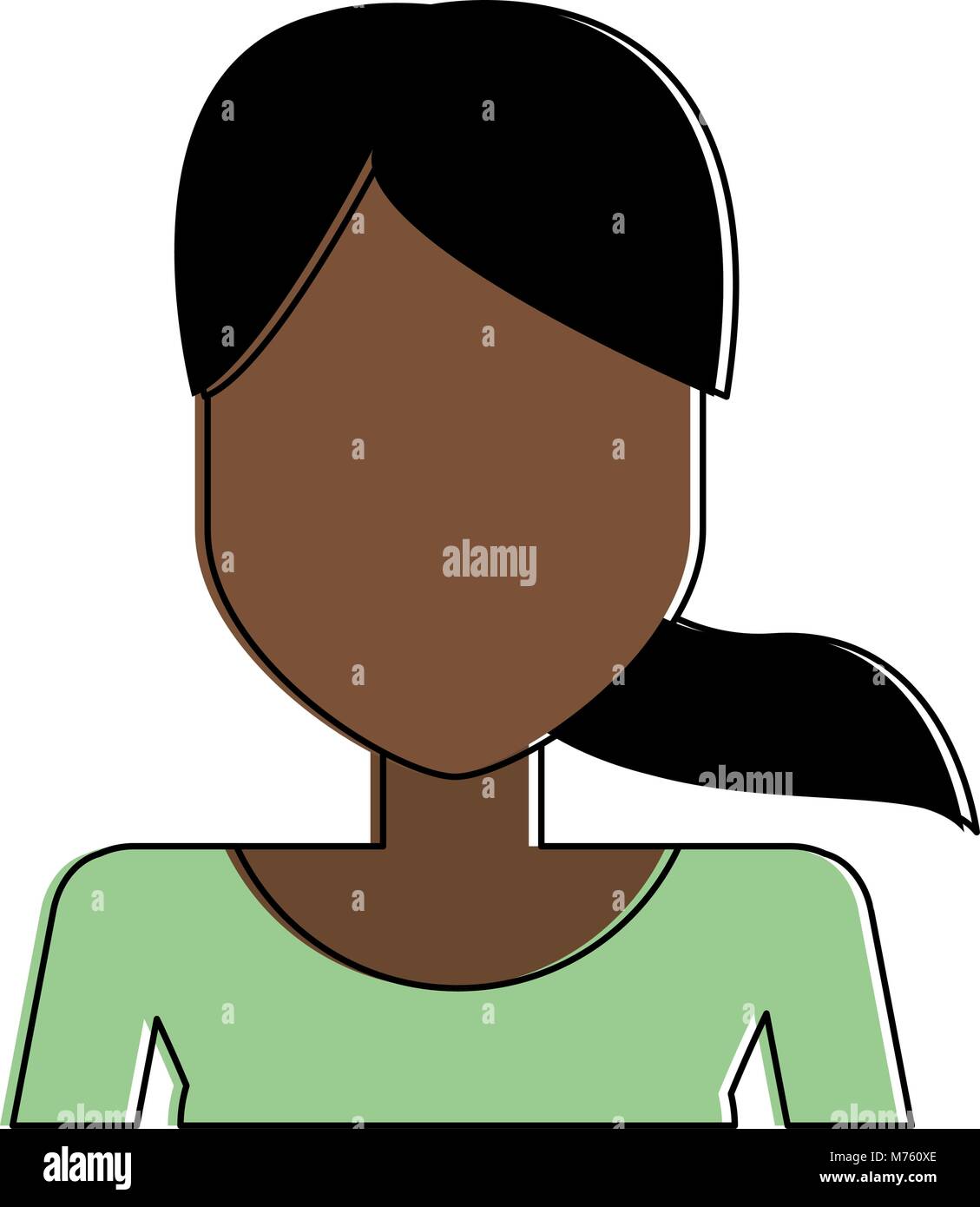 Woman faceless profile vector illustration graphic design Stock Vector ...