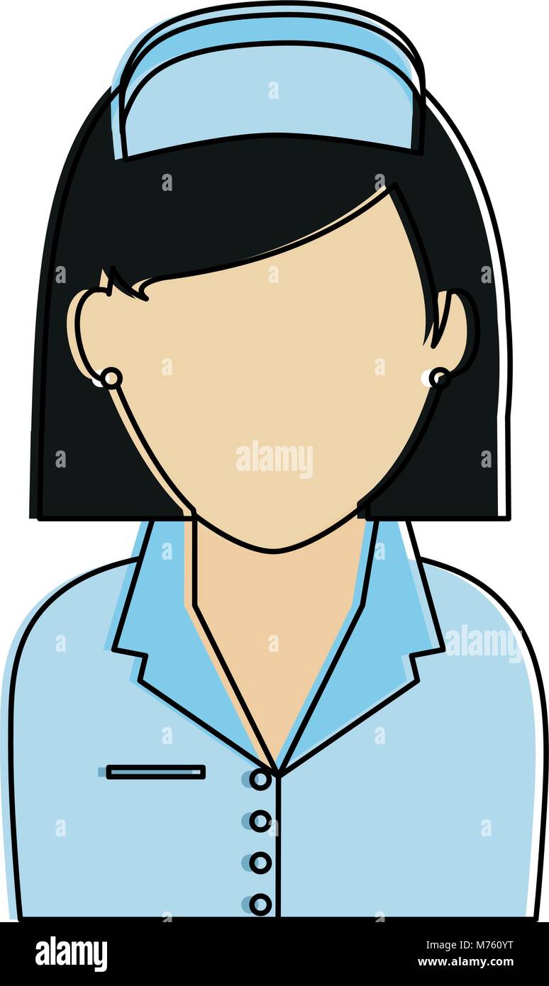 Woman nurse faceless profile vector illustration graphic design Stock ...