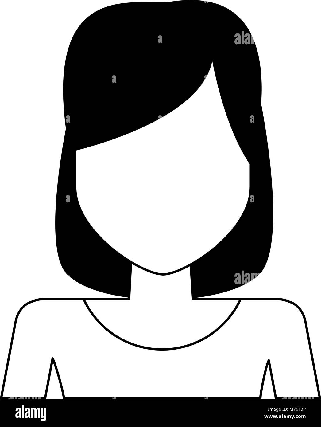 Woman faceless profile vector illustration graphic design Stock Vector ...