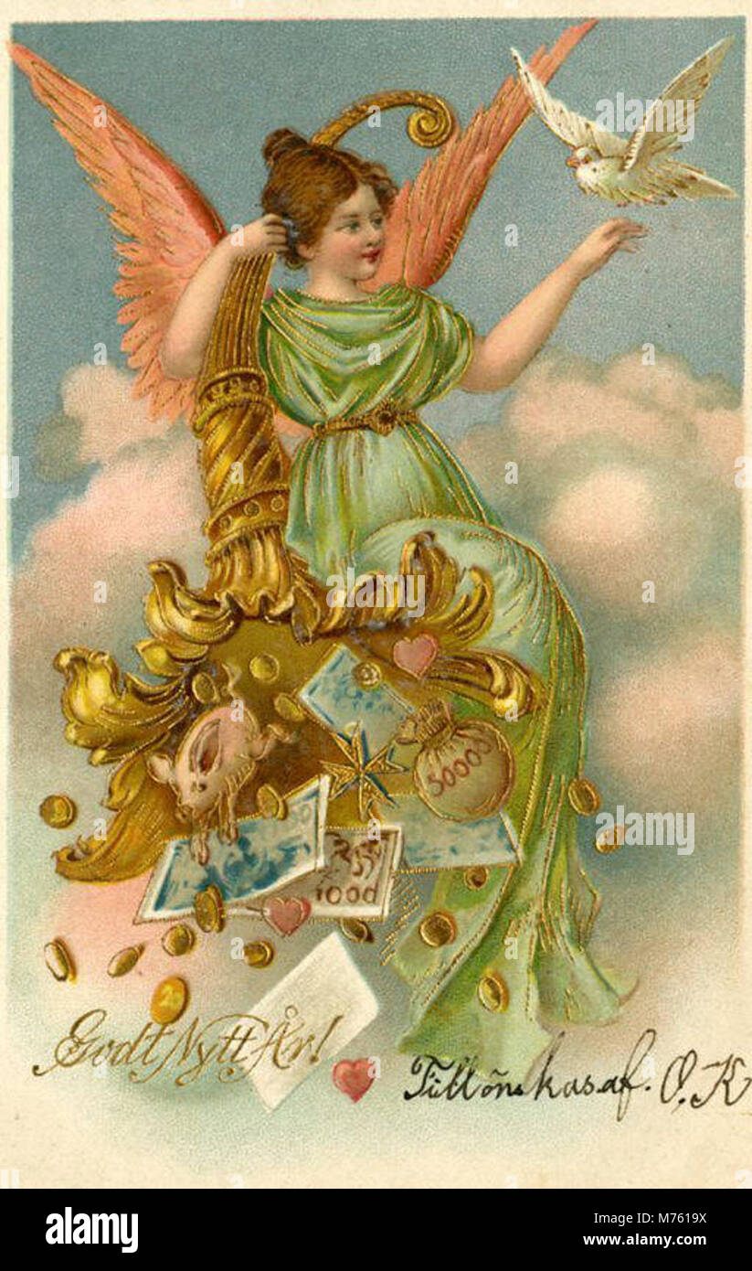This image features the Angel of Fortune, symbolizing good luck and ...