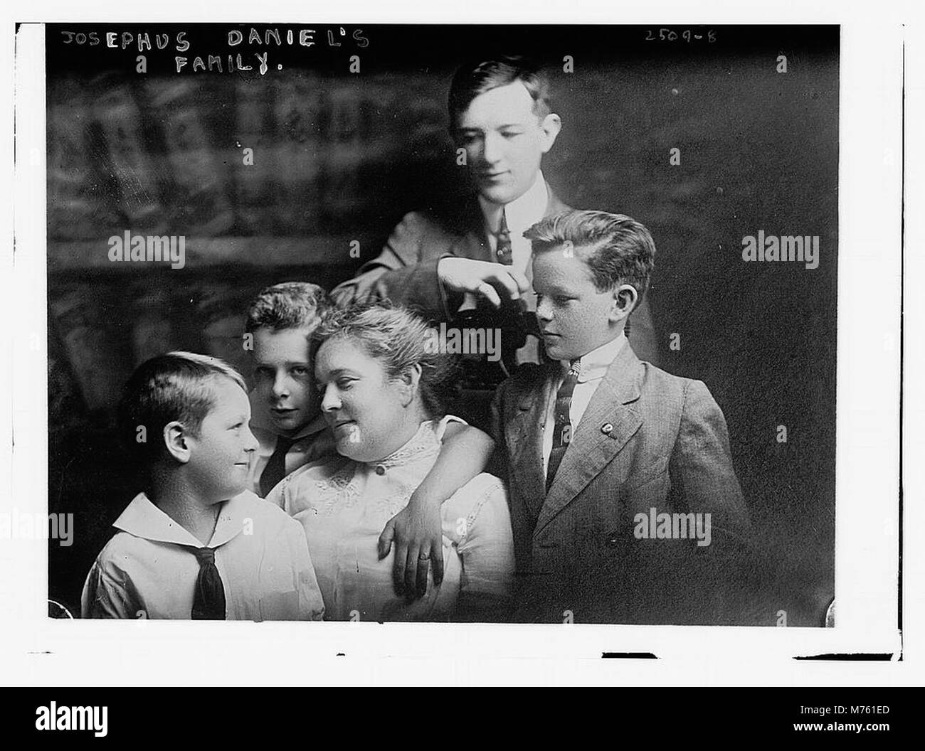 A historical photograph depicting Josephus Daniels and his family ...