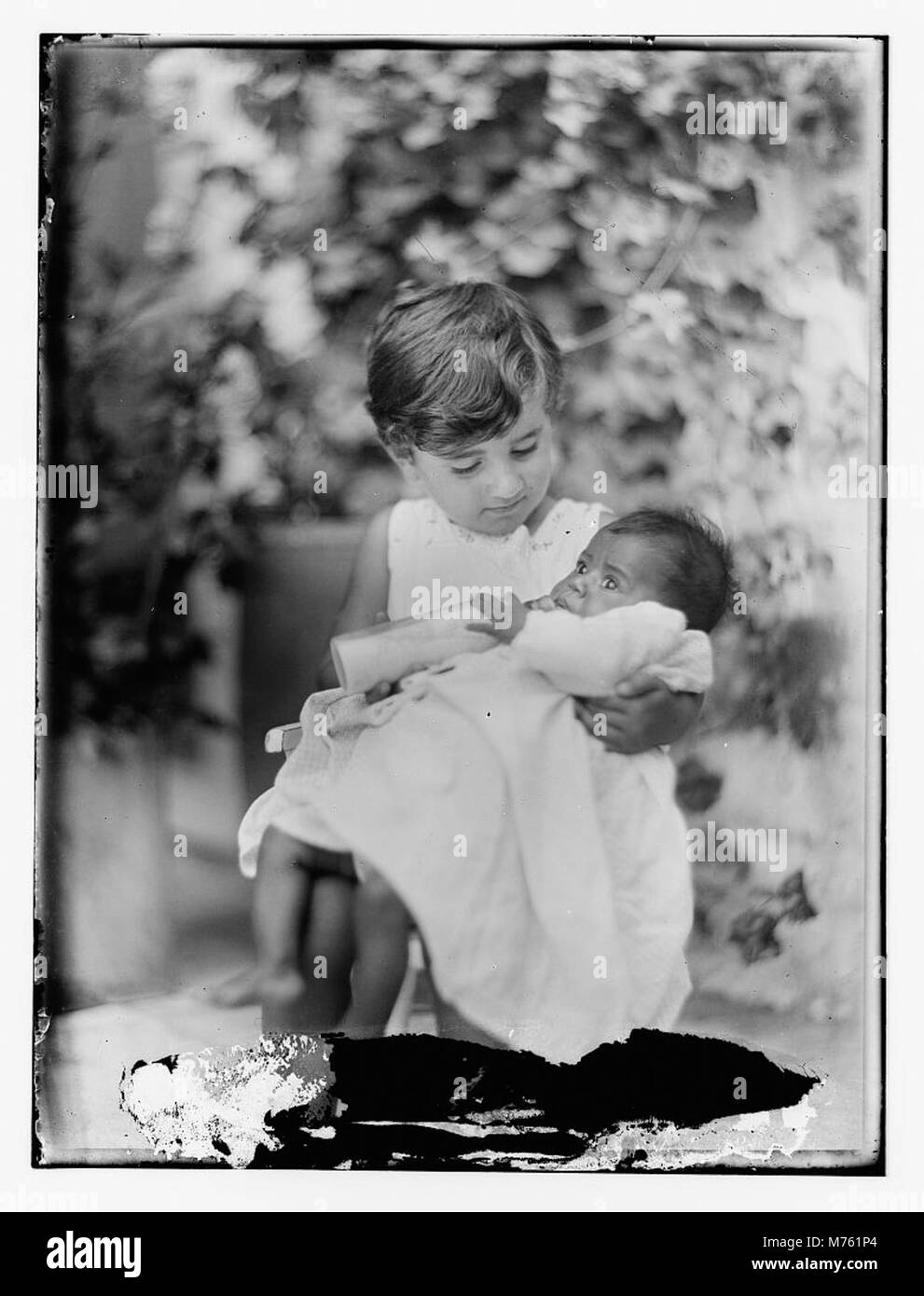 This photograph captures the Anna Spafford Baby Home in Jerusalem, an ...