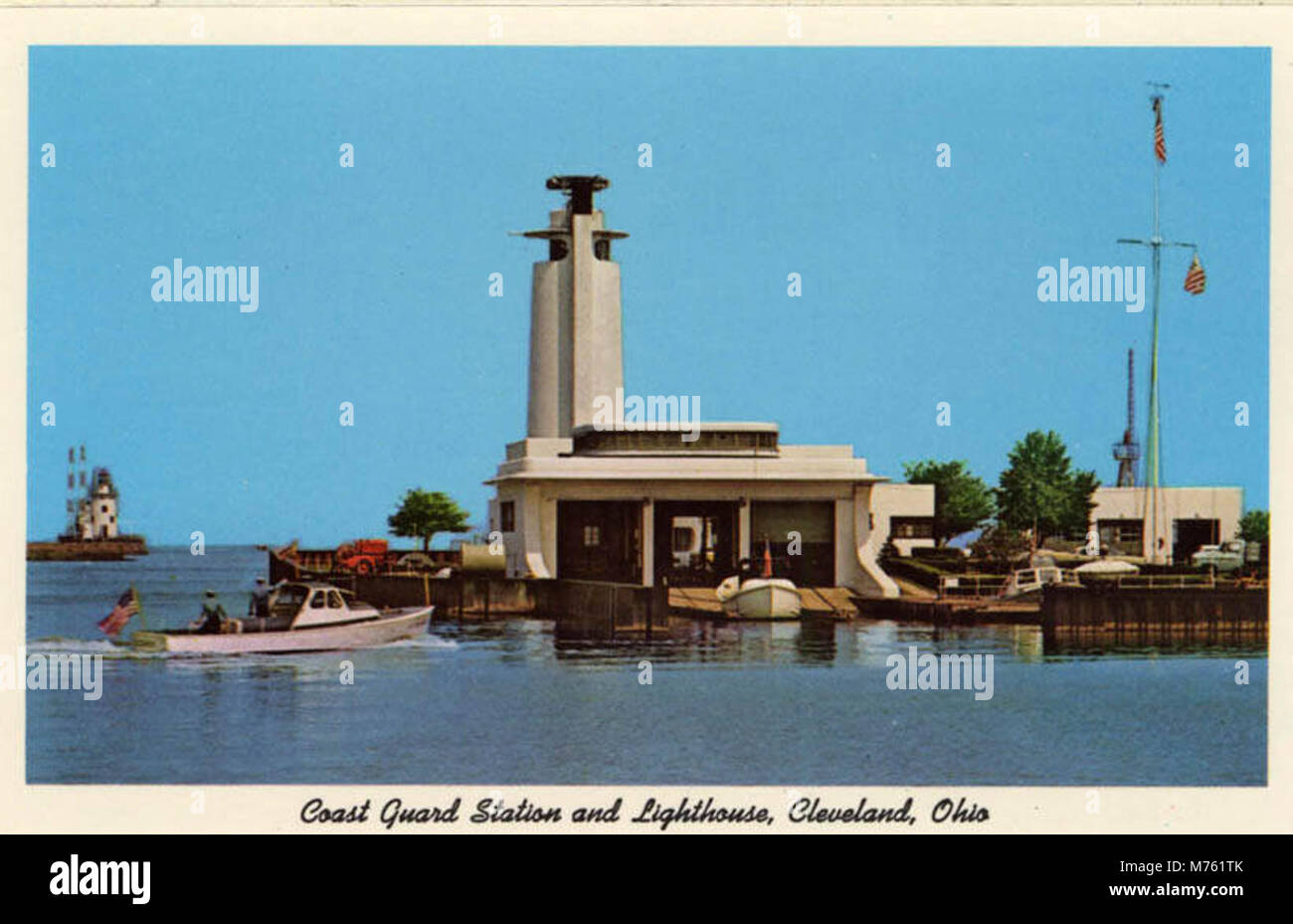 Photograph of a U.S. Coast Guard station and lighthouse, highlighting ...