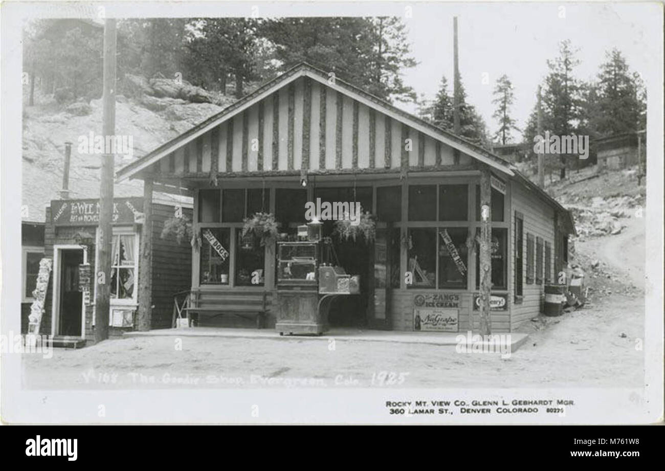 This image shows The Goodie Shop, a store that sold postcards and other ...