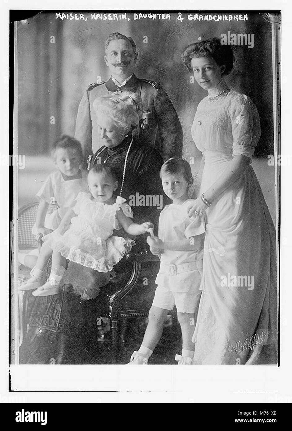 This historical image depicts the German Kaiser and Kaiserin along with ...