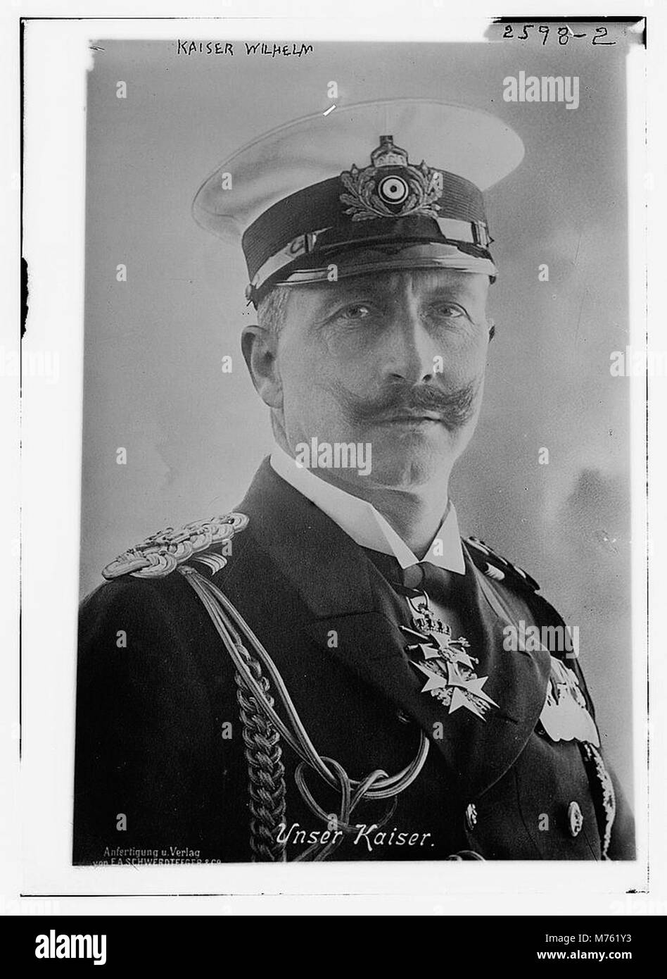 Kaiser Wilhelm II of Germany is depicted in this historical photograph ...
