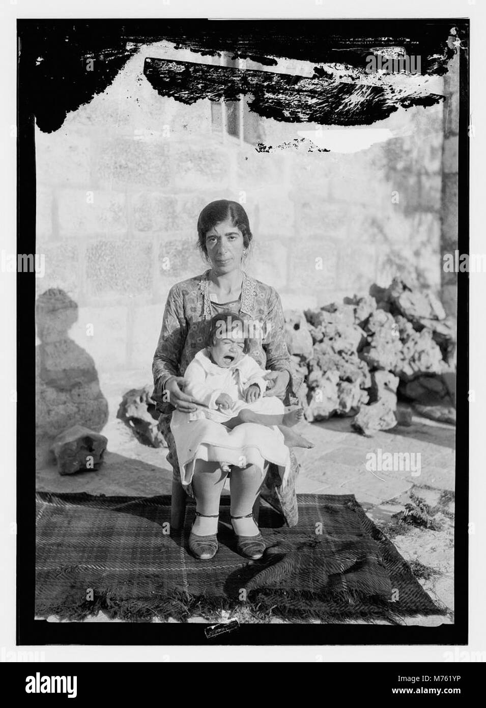 The photograph shows the Anna Spafford Baby Home in Jerusalem, an ...