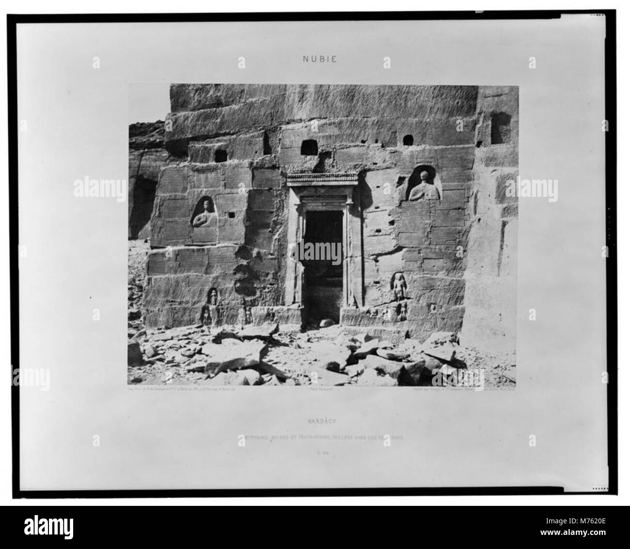 Photograph showing niches and inscriptions carved into quarries at a ...