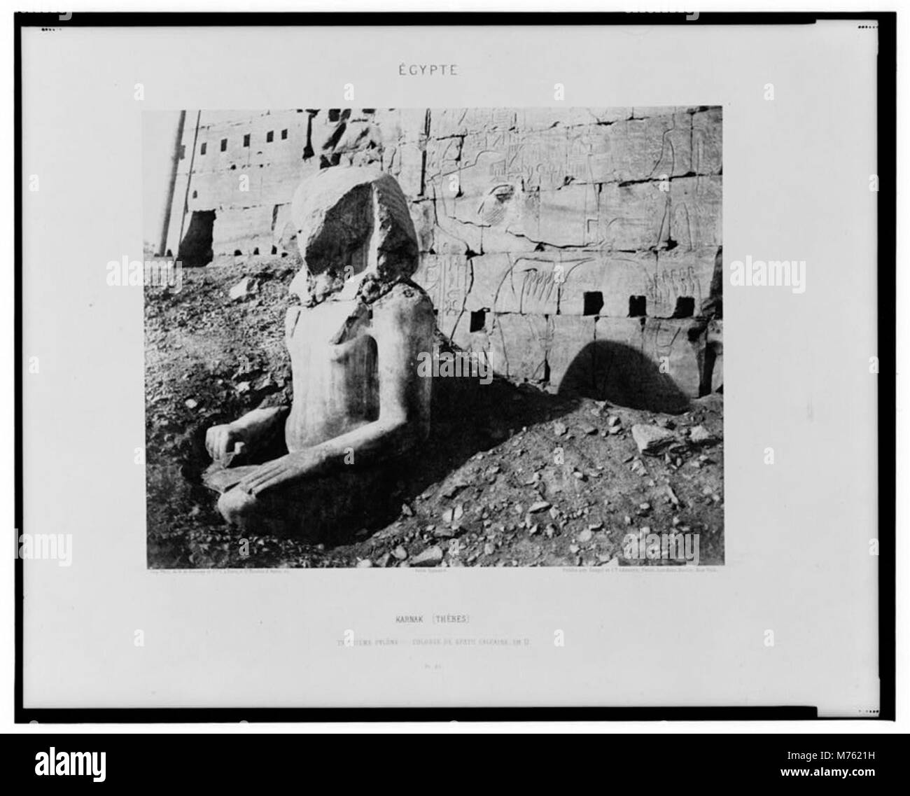 A photograph of Karnak's third pylon in Thebes, Egypt, showing a ...