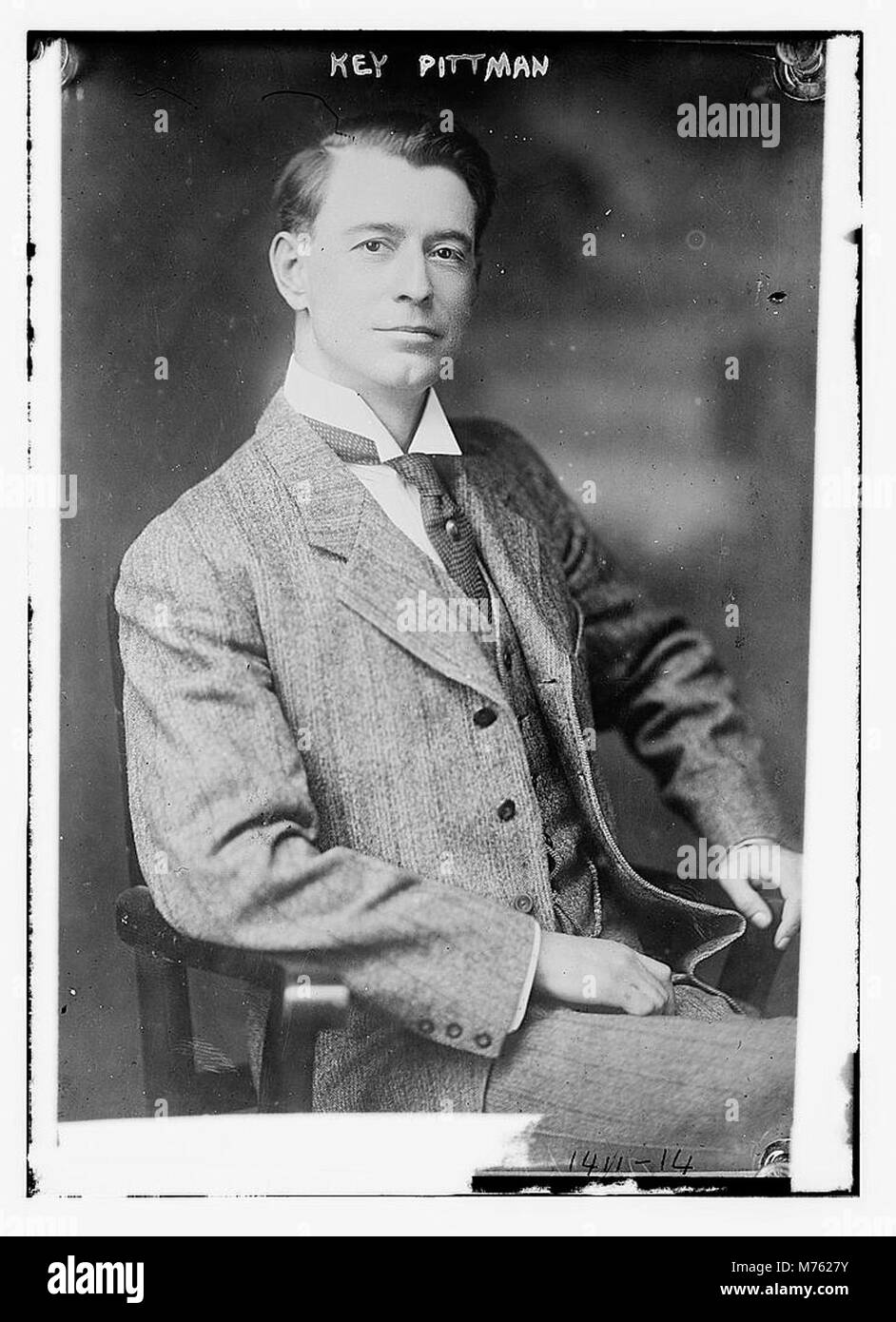 A formal portrait of Key Pittman, a U.S. Senator from Nevada, known for ...