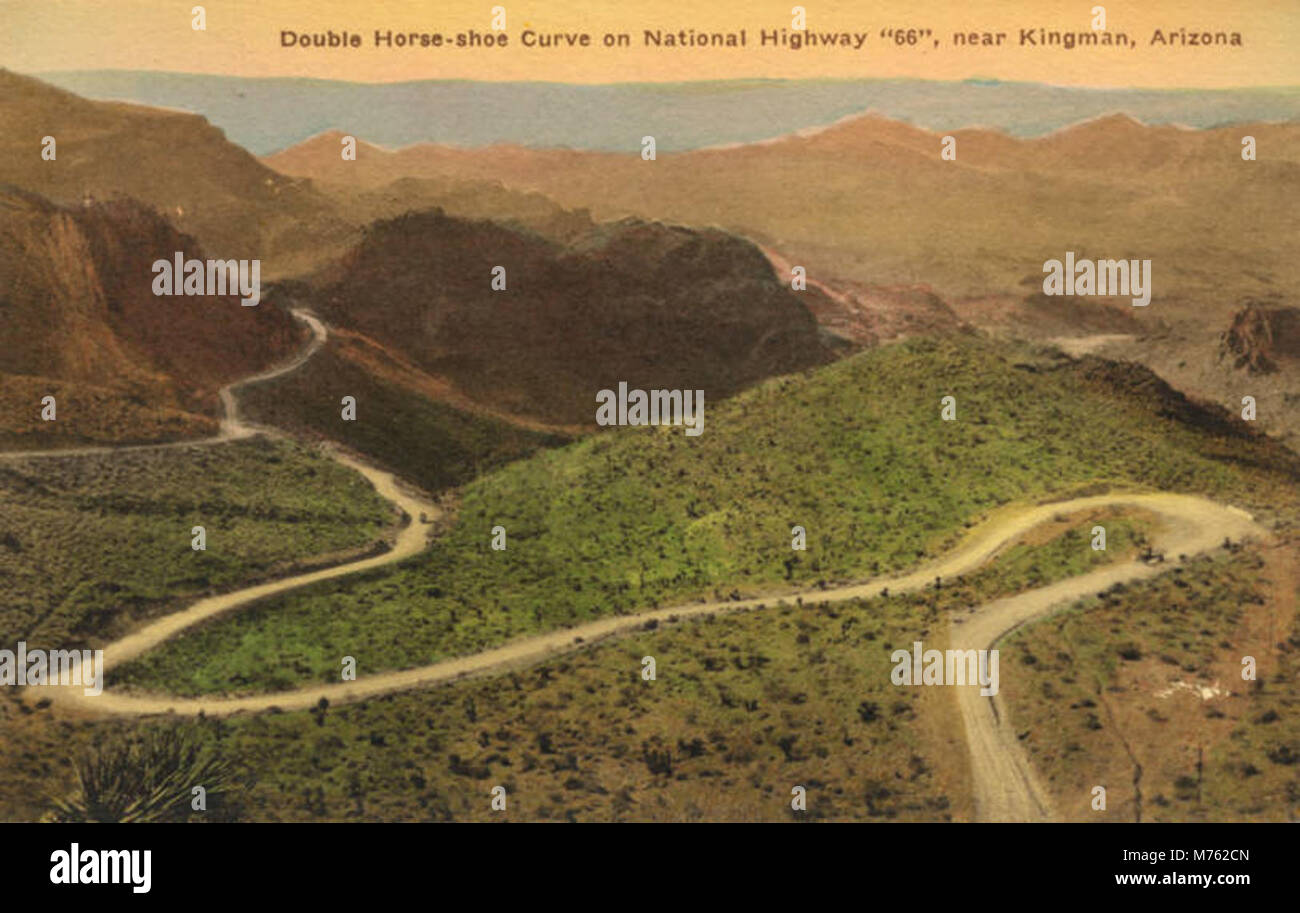 Photograph of the famous Double Horse-shoe Curve on U.S. Route 66 near ...