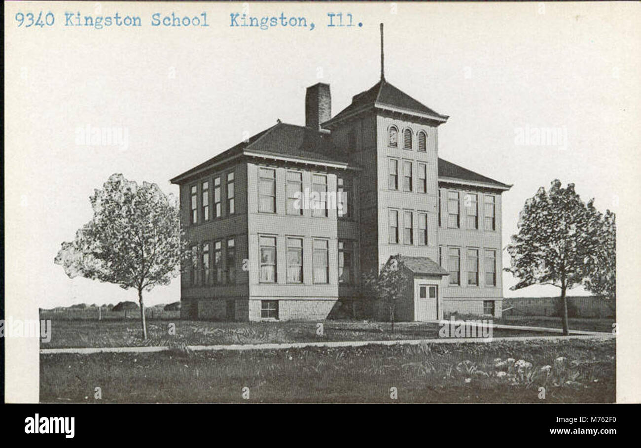 The image shows the Kingston School in Kingston, Illinois. This ...