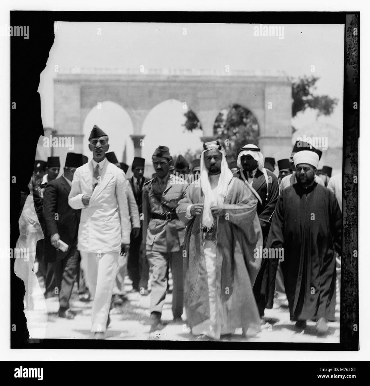 King Feisal of Iraq, his last visit to Jerusalem before his European ...