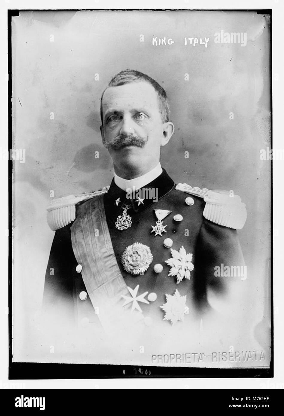 A portrait of the King of Italy, likely from the late 19th or early ...