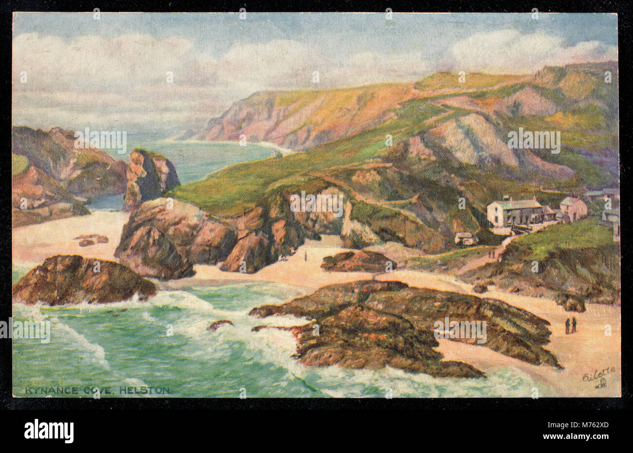 Kynance Cove, located near Helston in Cornwall, England, is known for ...