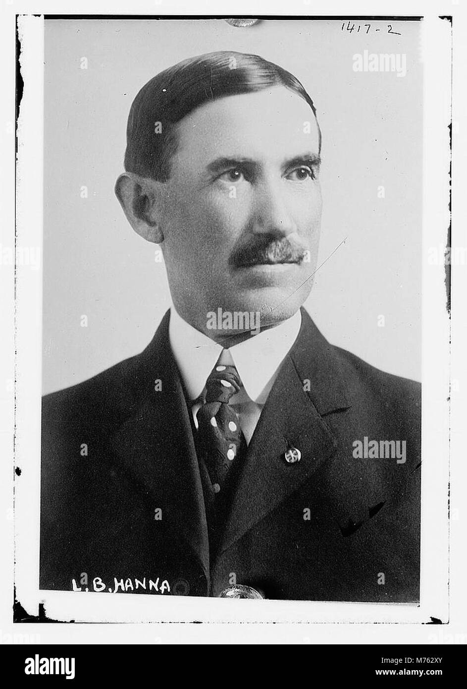 A formal portrait of L.B. Hanna, an individual captured in a dignified ...