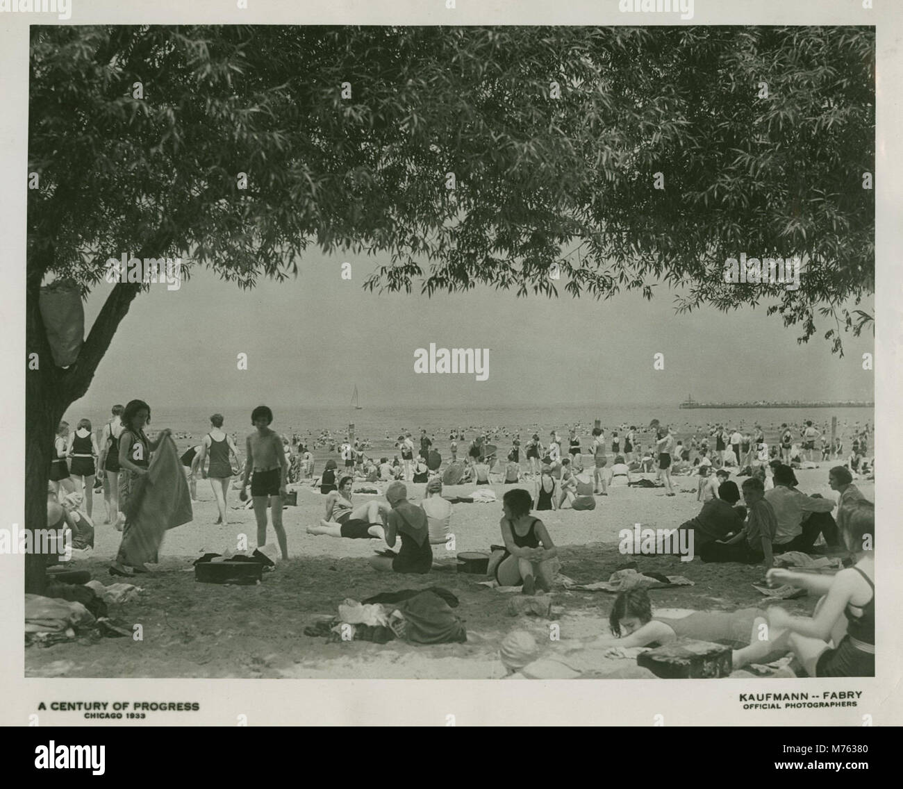 View of Lake Michigan Beach during the Century of Progress ...