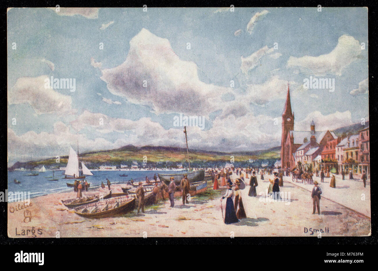 The photograph captures a scenic view of Largs, a town on the Firth of ...