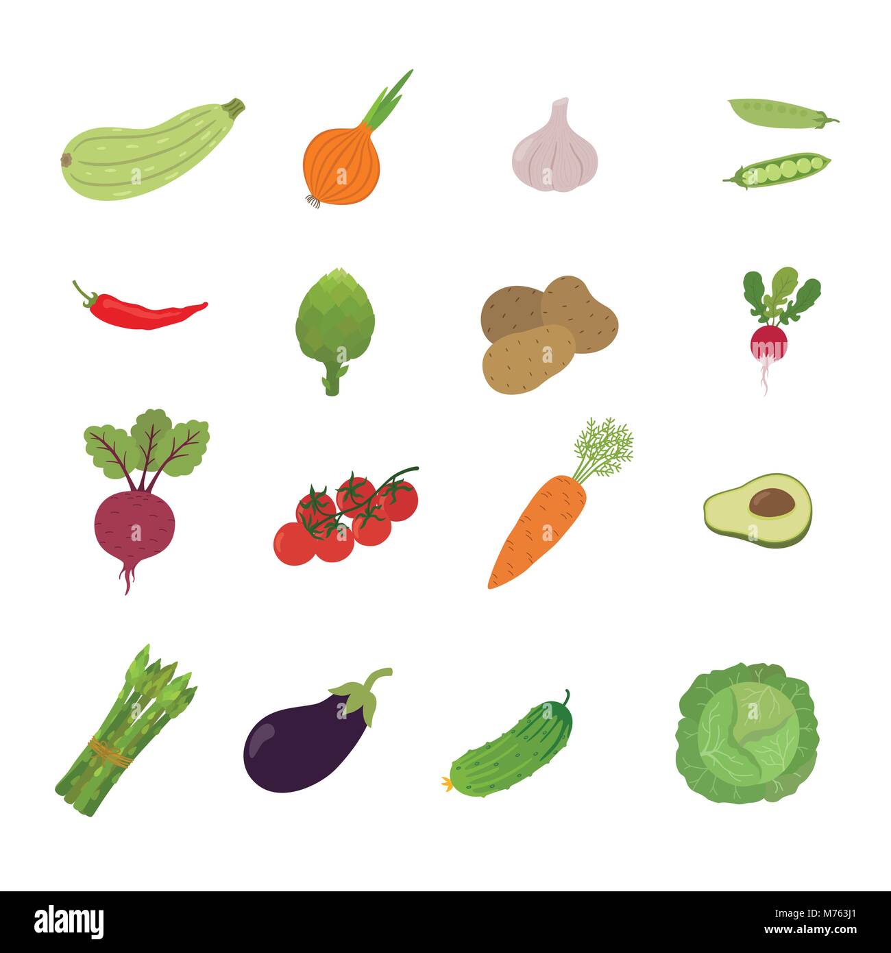 illustration set vegetable vector icon isolated on white background ...