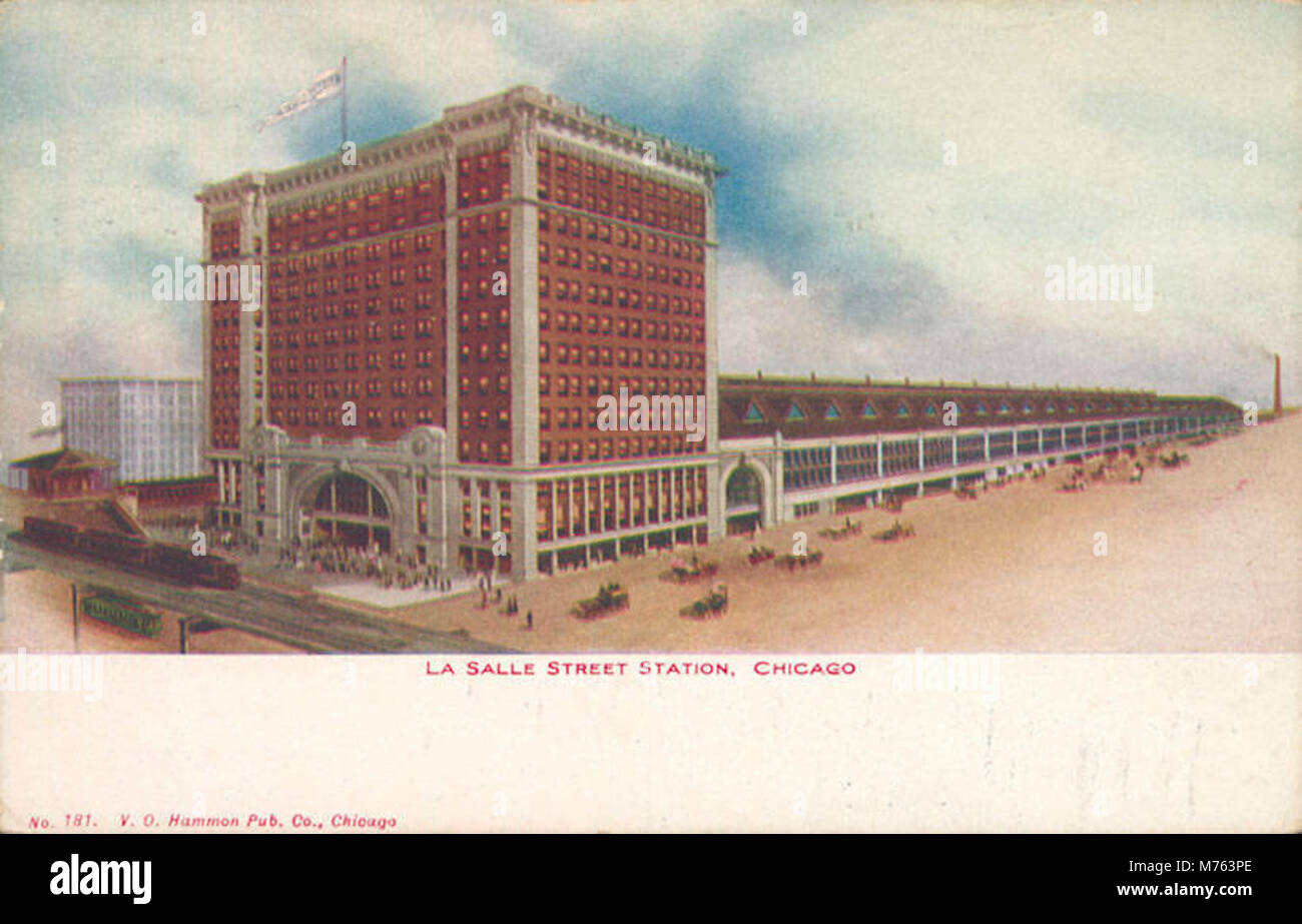 A historical photograph of La Salle Street Station in Chicago ...