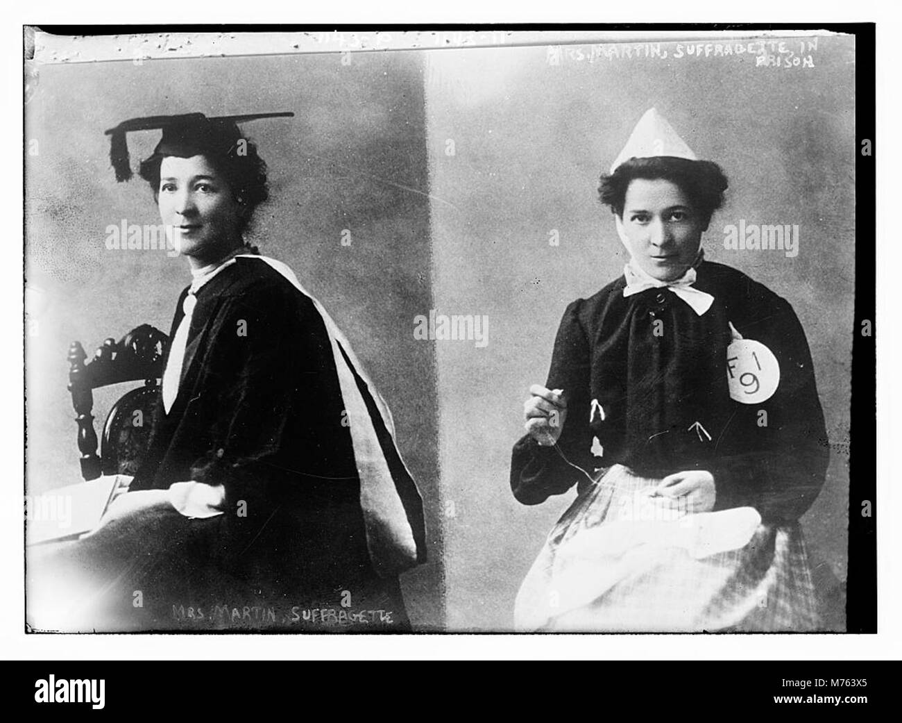 Mrs. Martin, a suffragette, is depicted in this historical portrait ...