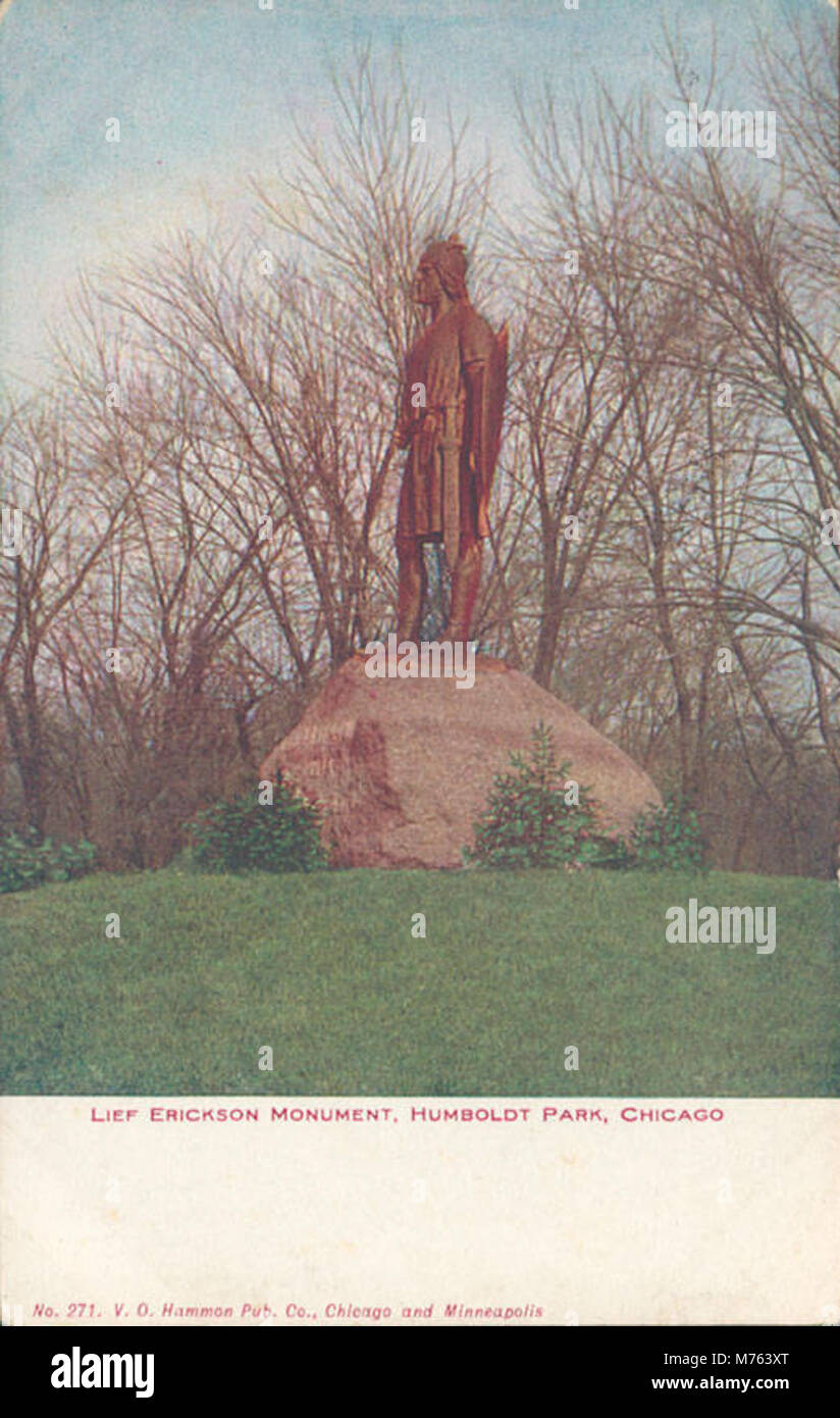 The Leif Erickson Monument in Humboldt Park, Chicago, honors the famous ...