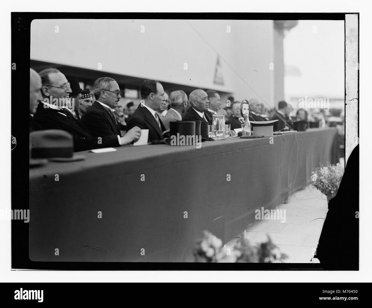 A photograph of the Levant Fair in Tel Aviv, held in 1934, showcasing ...