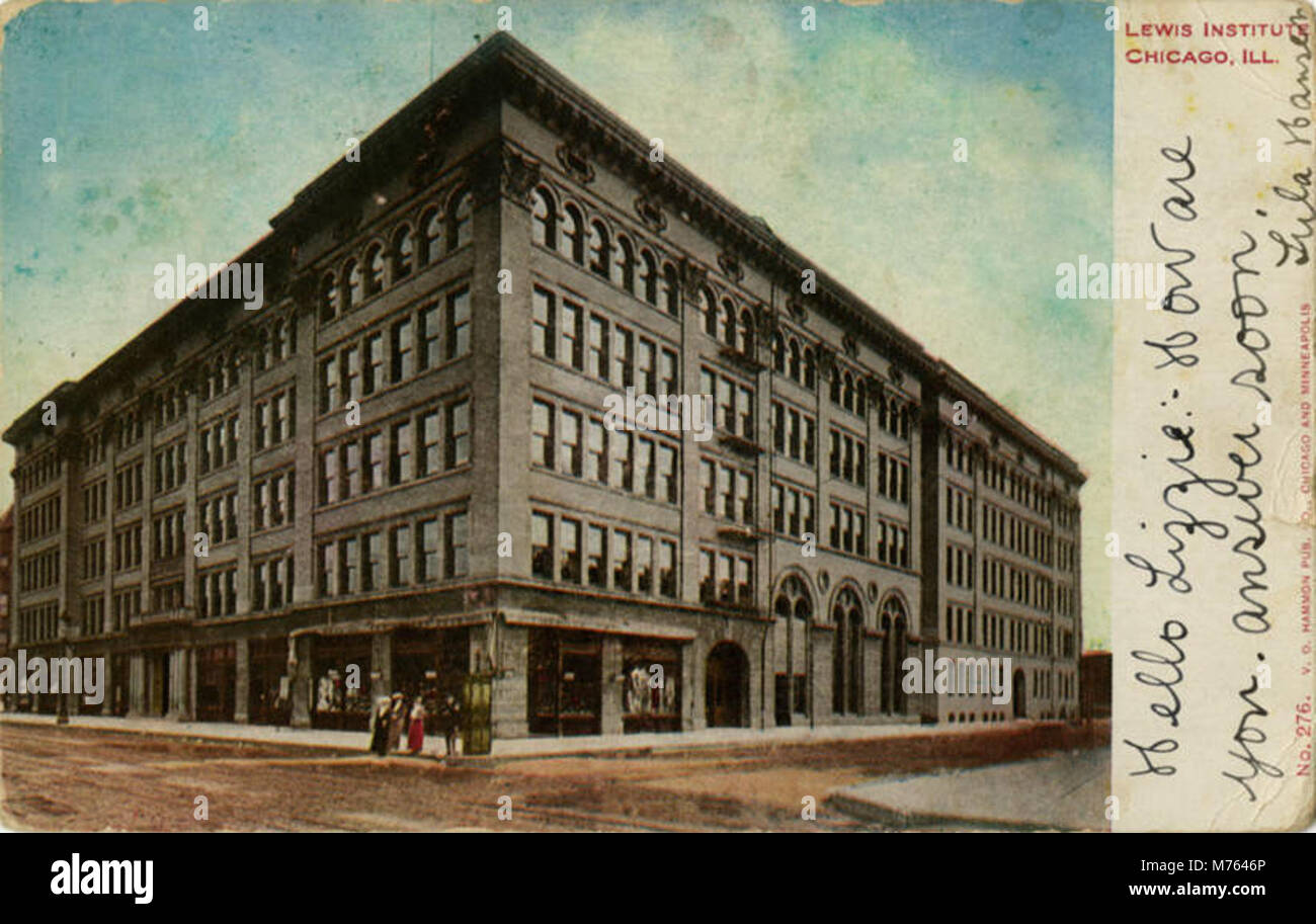 A photograph of the Lewis Institute in Chicago, Illinois, an ...