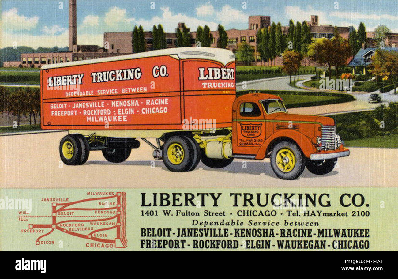 A photograph of a Liberty Trucking Company vehicle. The image shows the ...