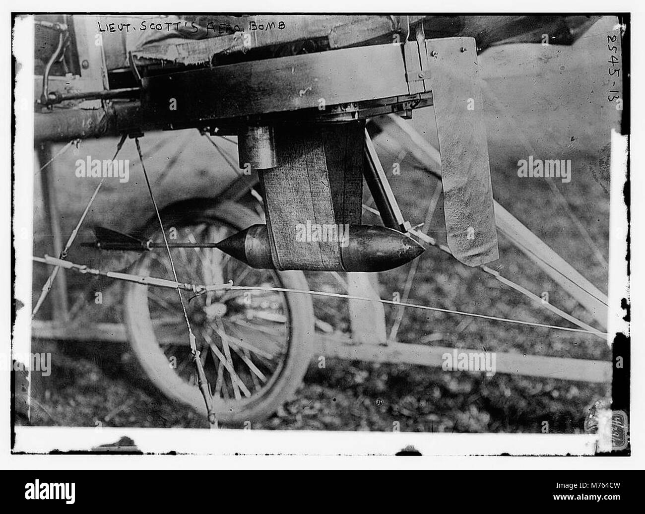 The image shows Lieutenant Scott's Aero Bomb, a piece of early military ...