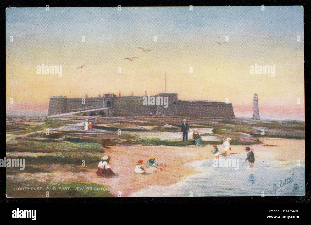 The lighthouse and fort at New Brighton, featured in this image, were ...