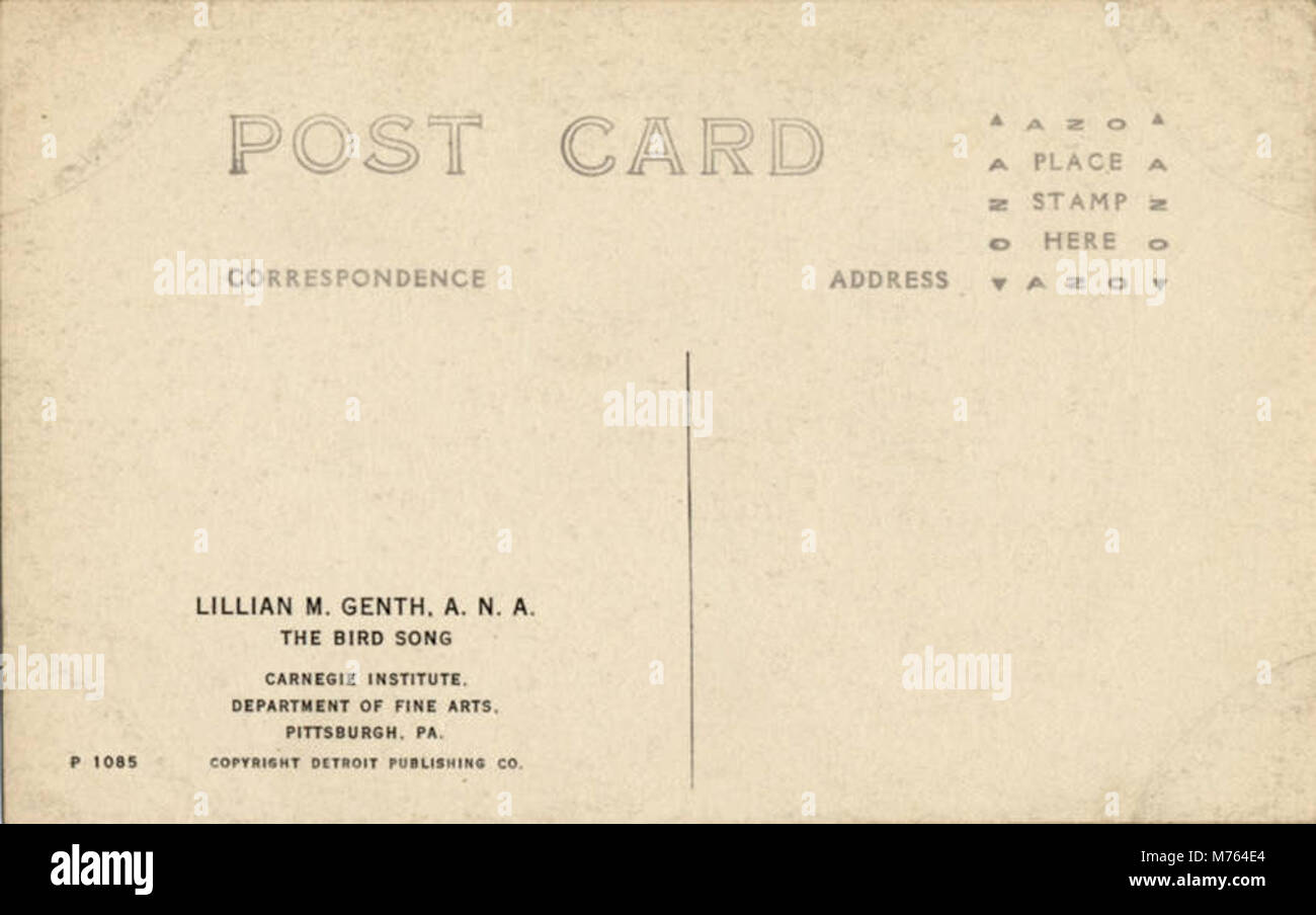 Lillian M Genth ANA, The Bird Song, Carnegie Institute, Department of ...