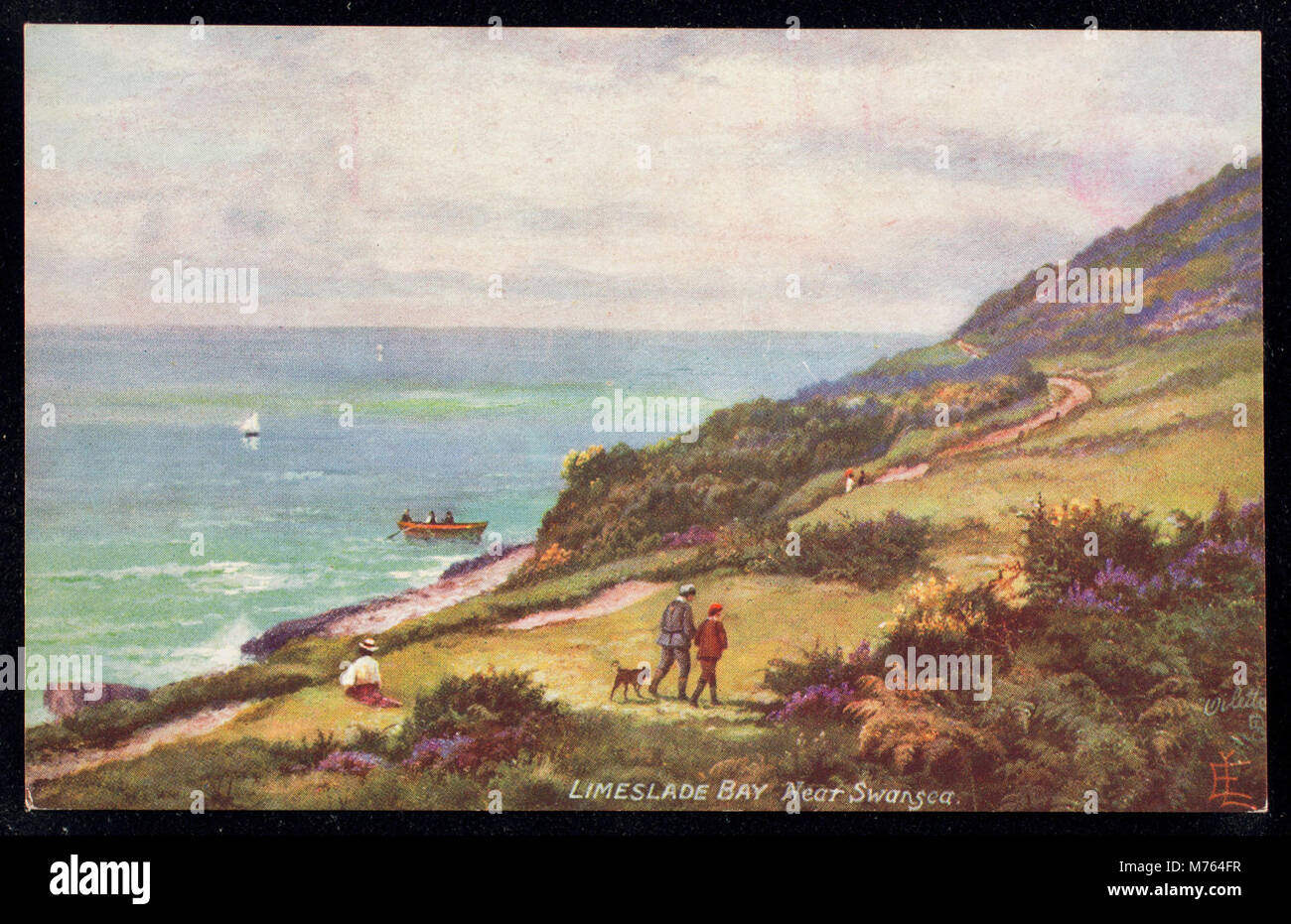 Limeslade Bay, located near Swansea, Wales, known for its natural ...
