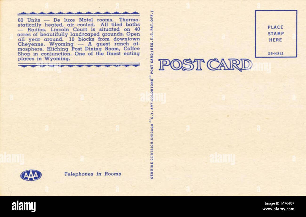 Photograph of the Lincoln Auto Court, advertised as Wyoming's largest ...