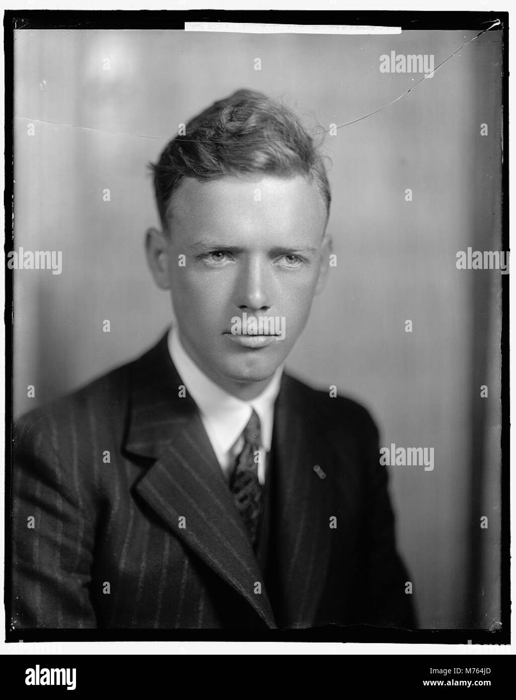 Photograph of Colonel Charles Lindbergh, an American aviator renowned ...