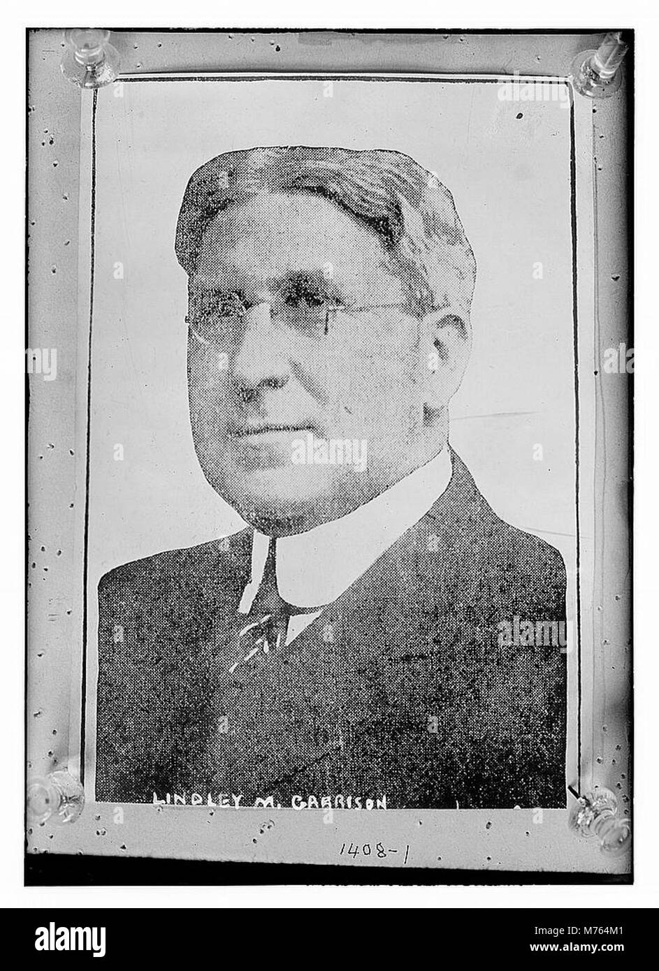 A portrait of Lindley M. Garrison, an American lawyer and politician ...