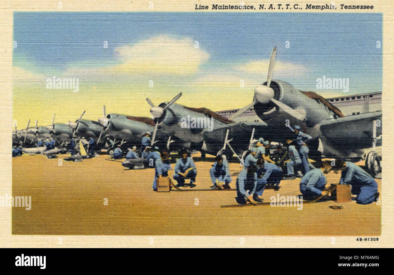 This image shows line maintenance activities at the N.A.T.T.C. (Naval ...