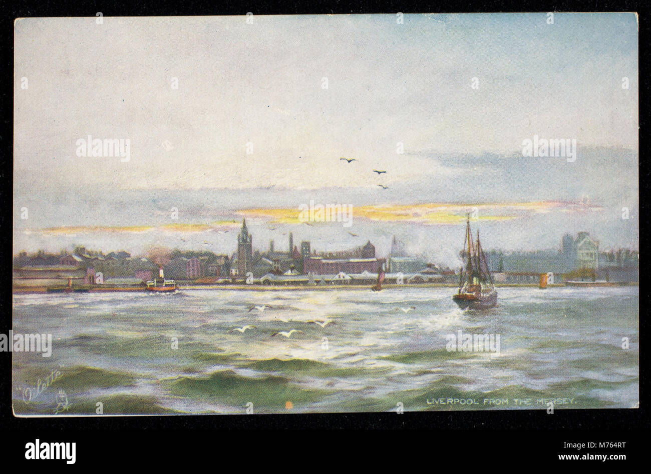 A scenic view of Liverpool from the Mersey River, capturing the city’s ...