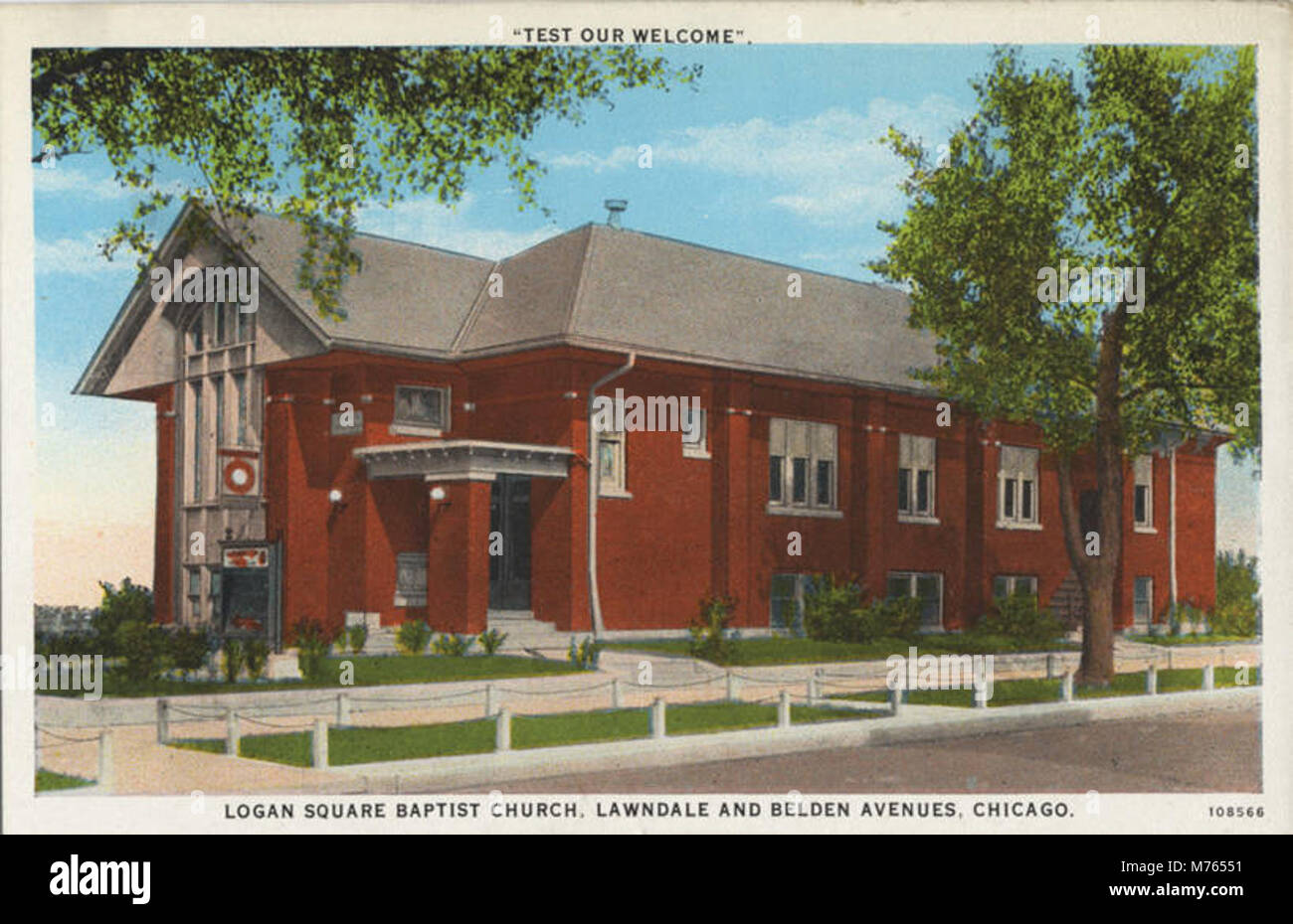 Logan Square Baptist Church, located in Chicago, Illinois, is captured ...
