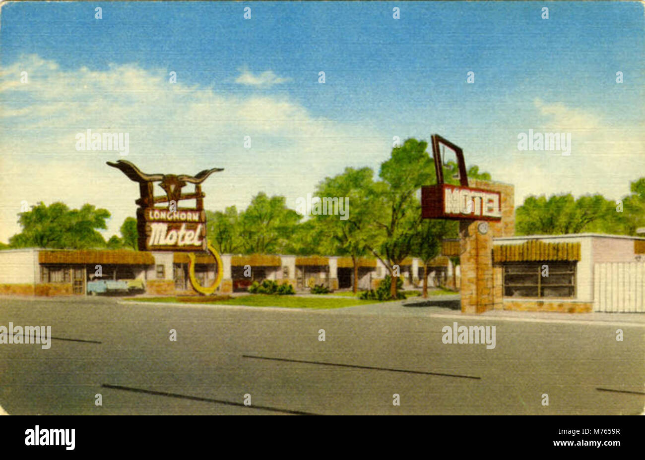 An image of the Longhorn Lodge Motel, highlighting its mid-20th century ...